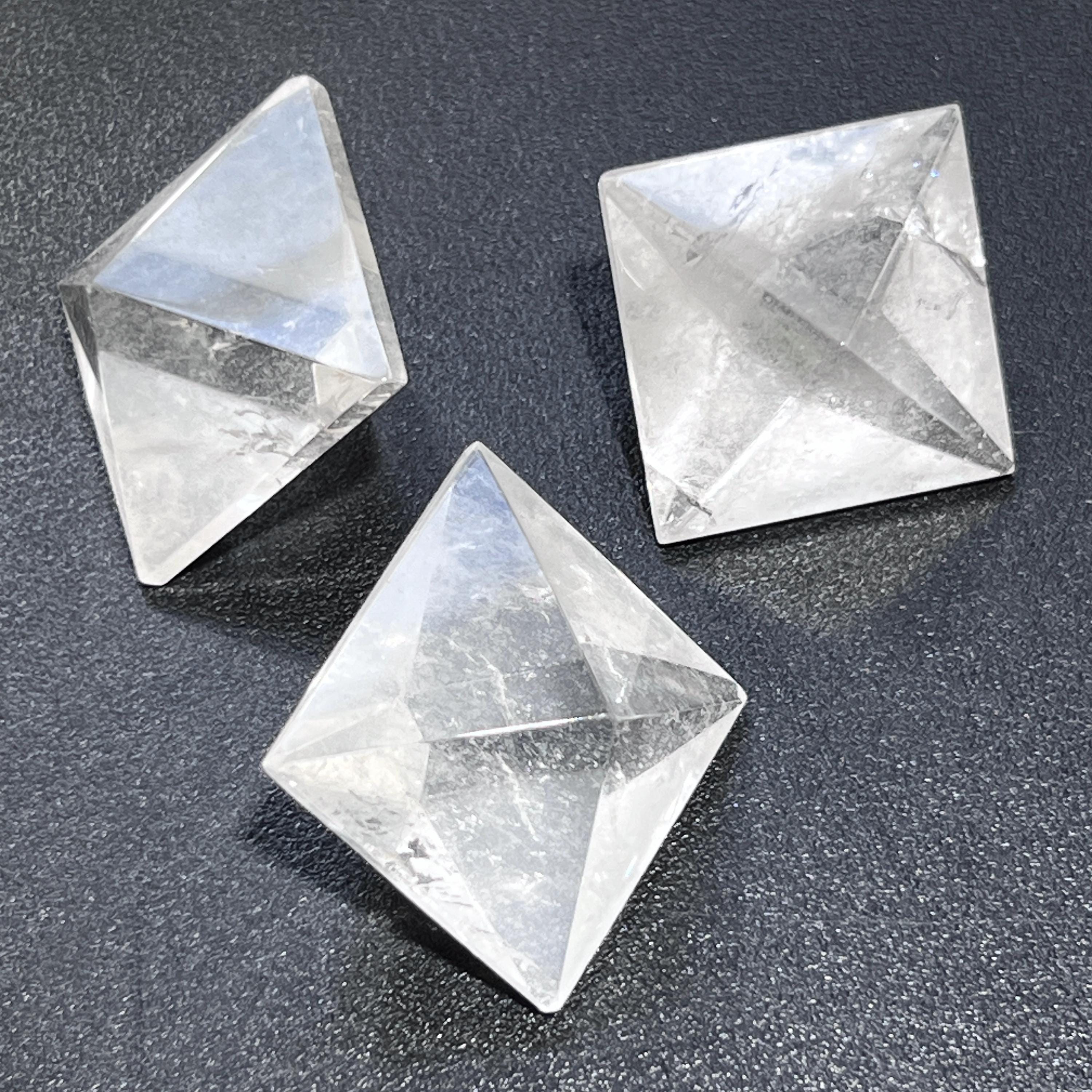 Quartz Octahedron Crystals Faceted Gemstone Carving – Amazing Crystals