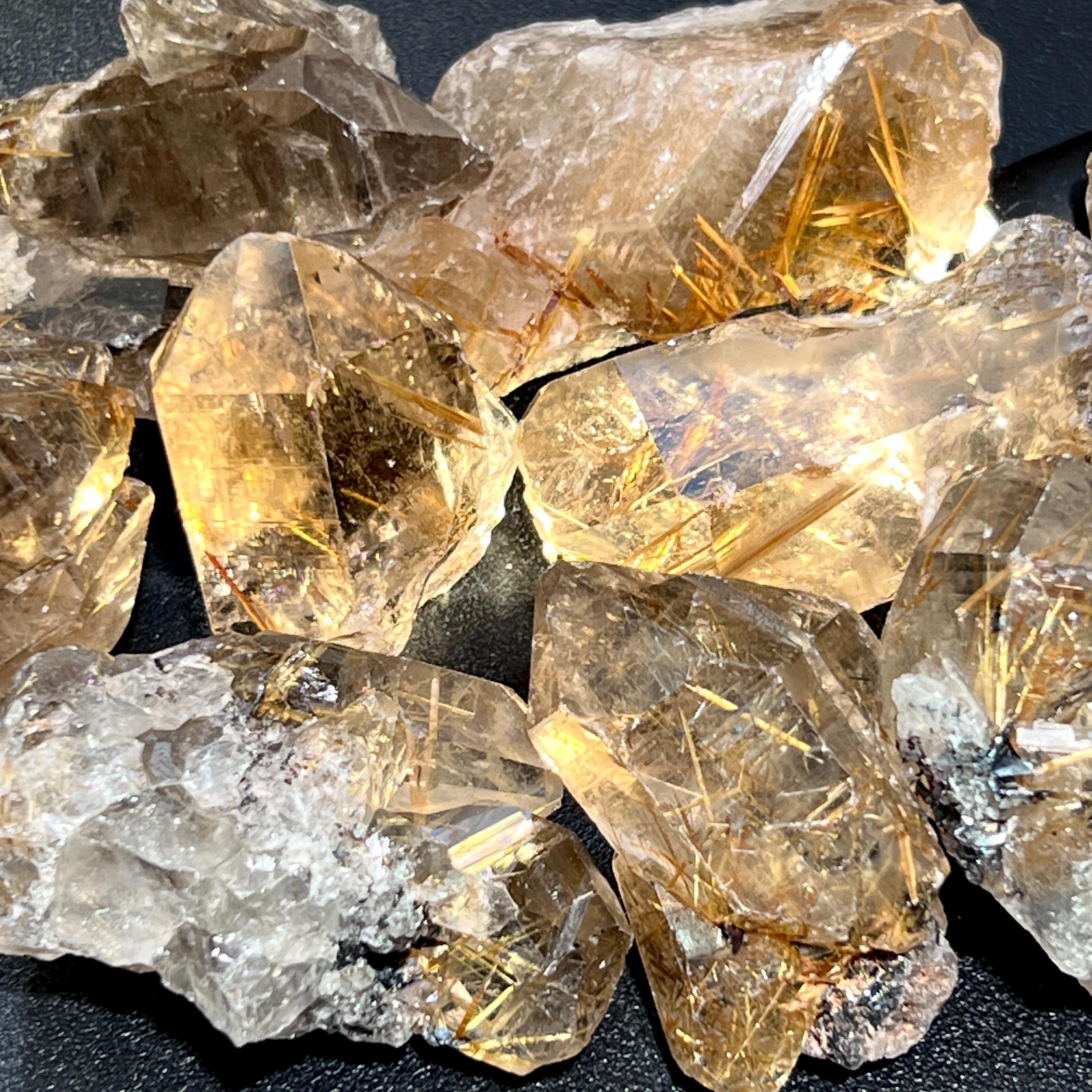 Extra Quality Gold Rutilated Clear Smoky Quartz Crystal (By The Piece ...