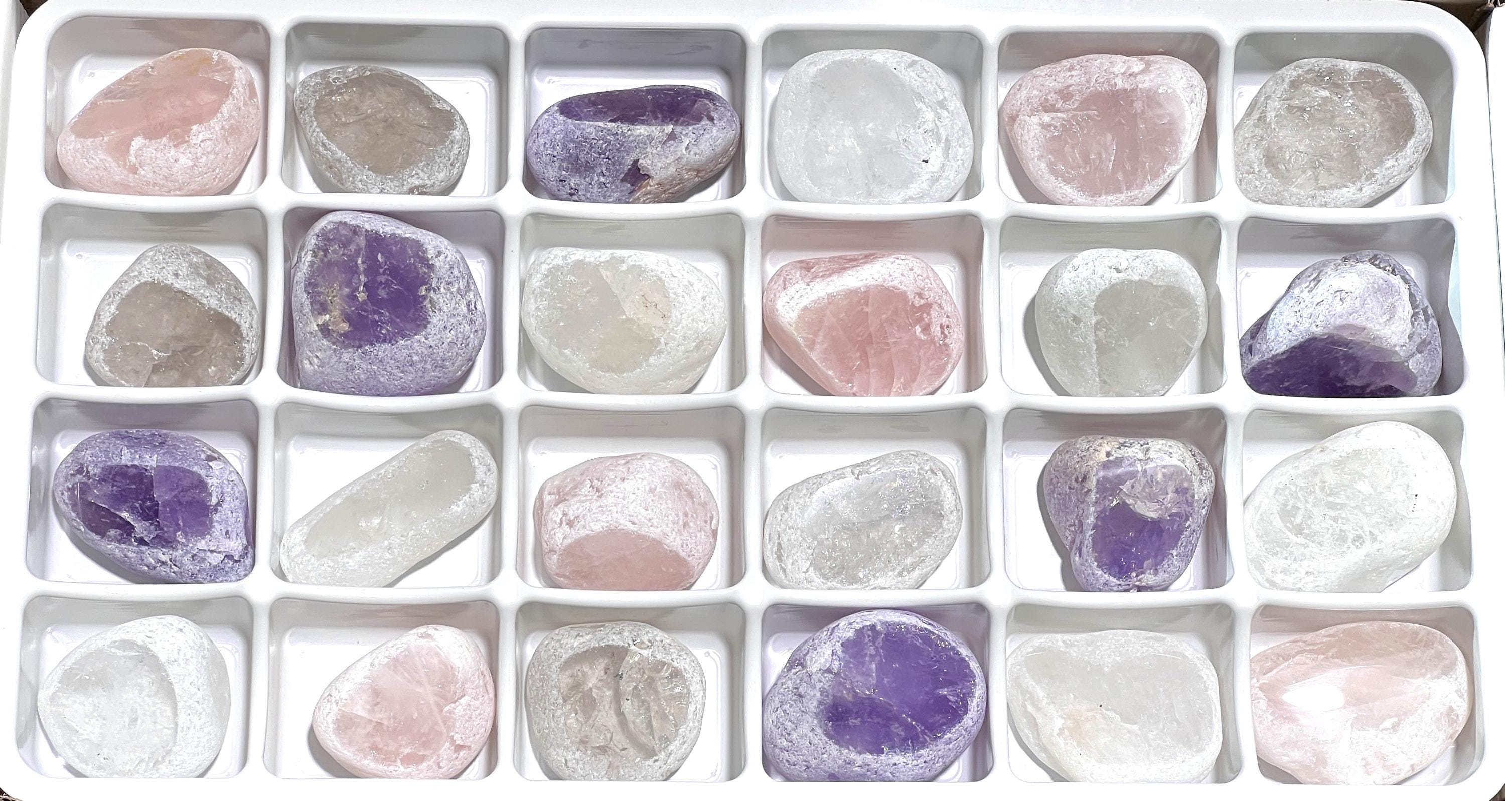 Assorted Crystal Emma Eggs (24 Pcs) Boxed Flat Wholesale Amethyst Rose ...
