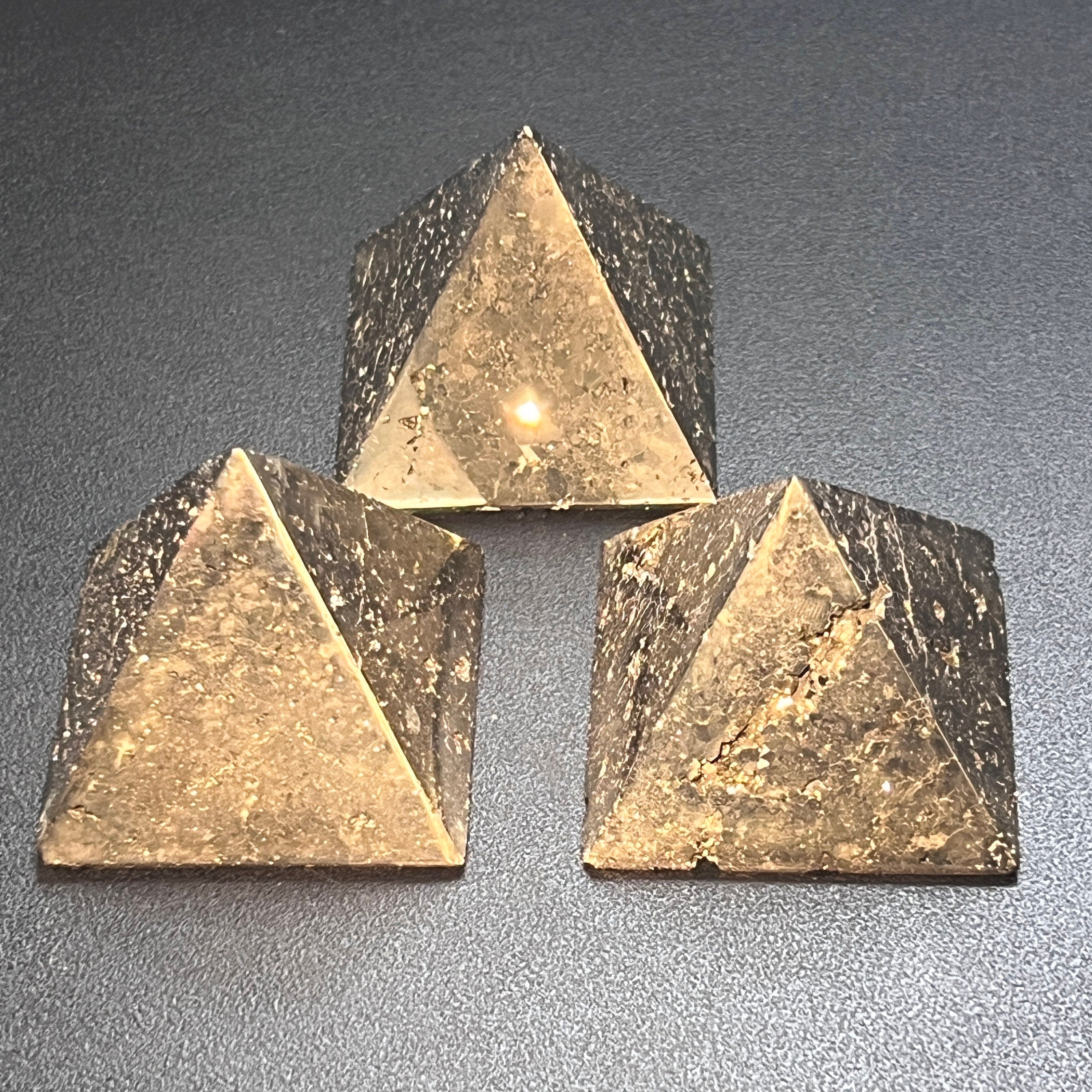 Iron Pyrite Pyramid Crystal Druzy Carving Polished Fools Gold – Amazing ...