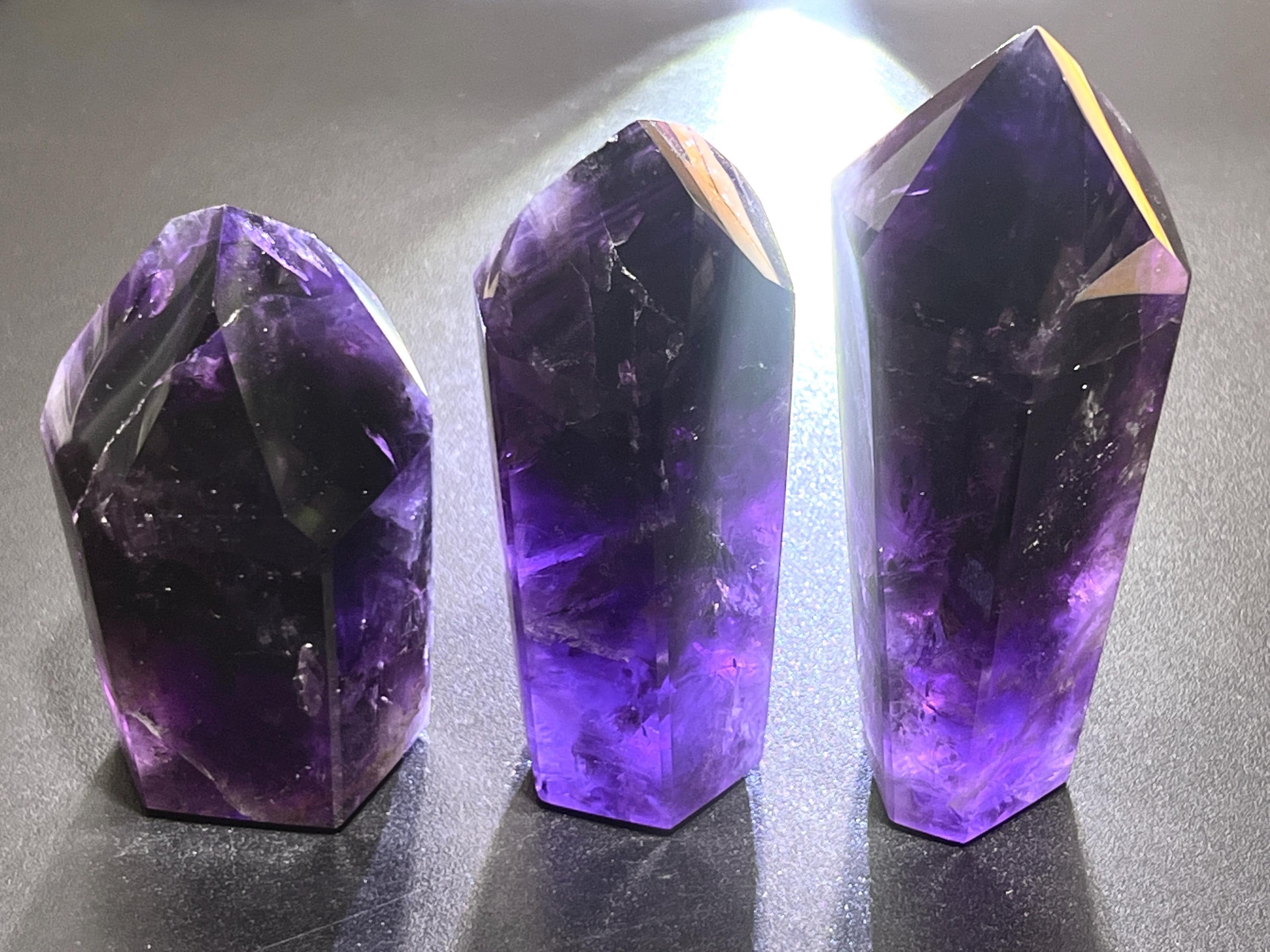 Large Extra Quality Dark Amethyst Crystal Faceted Scepter Point Standi ...