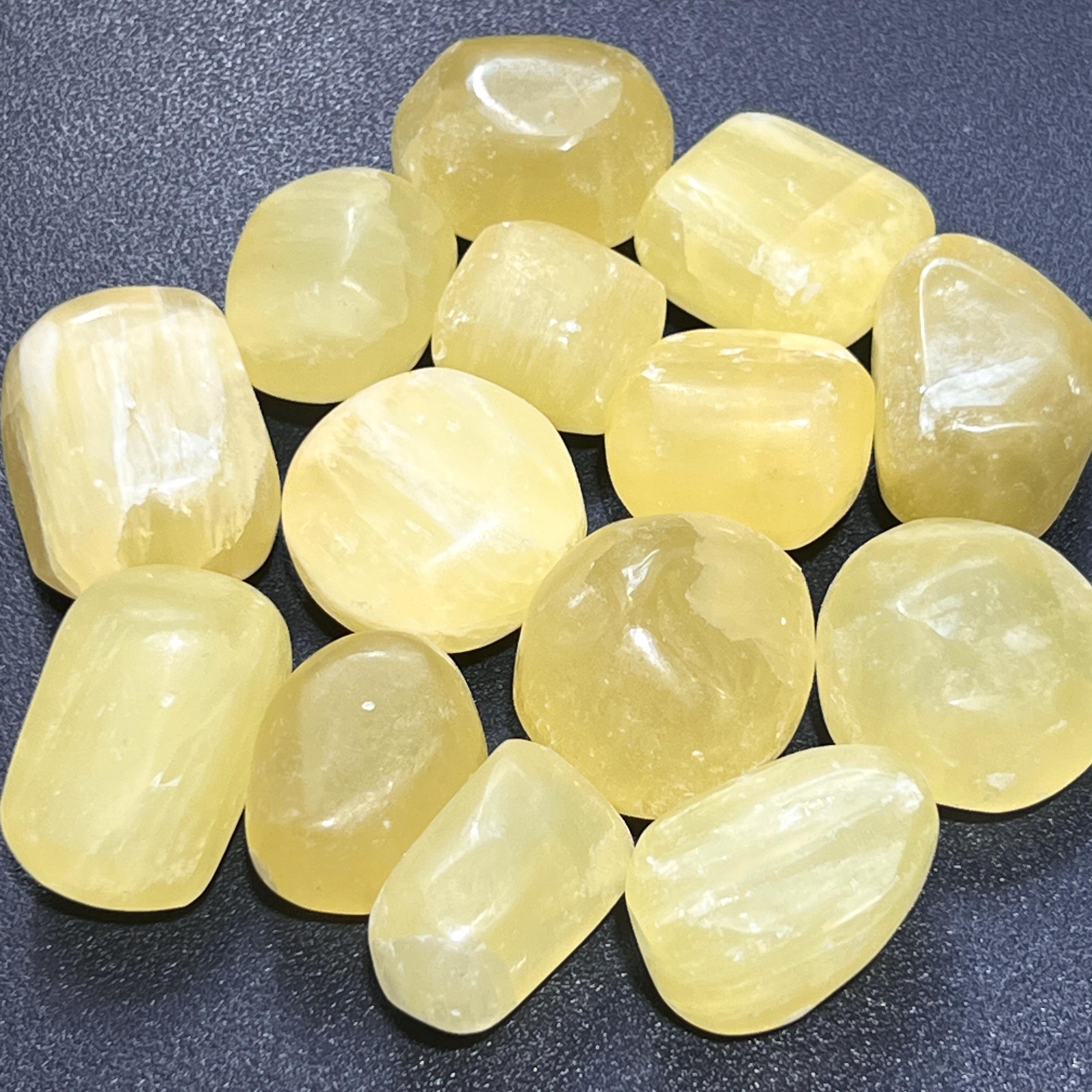 Lemon Yellow Calcite Tumbled Stones (By The Piece Or Pound) Bulk Whole ...